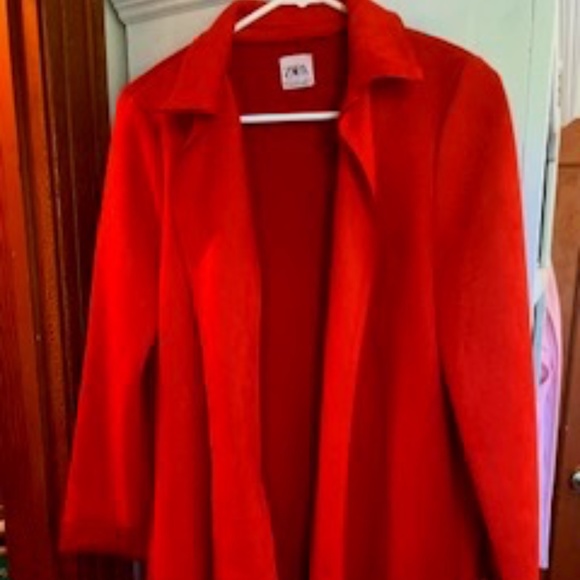 Zara | Jackets & Coats | Cherry Red Duster | Poshmark